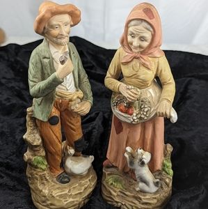 Ardco | Accents | Vintage Ardco Porcelain Old Couple Figurines With Dog ...
